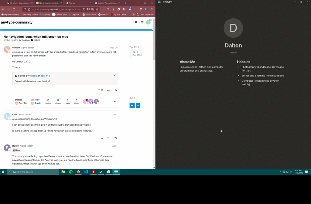 Navigation Buttons Missing - Bug Cemetary - Anytype Community